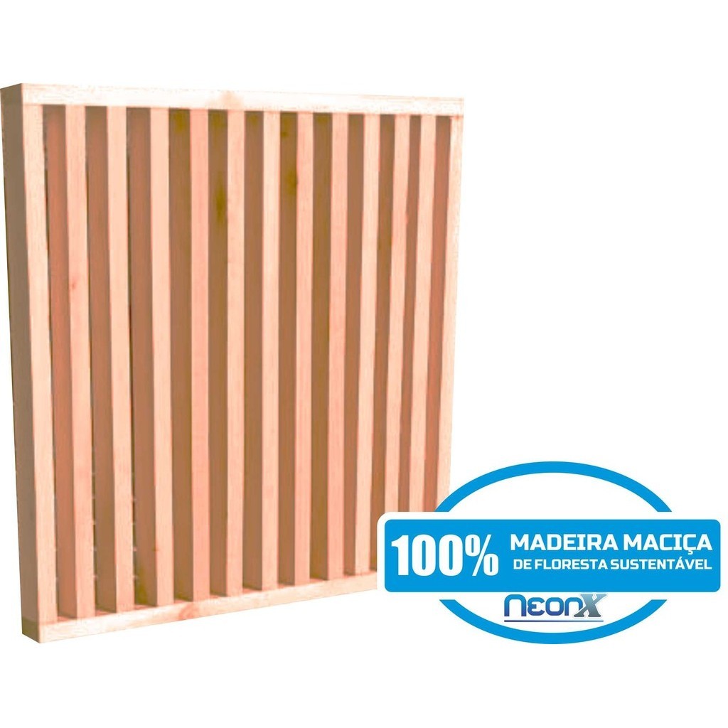Brise Modular (Breeze) Ripado Madeira Maciça 54x54 cm Sem Pintura NeonX ...