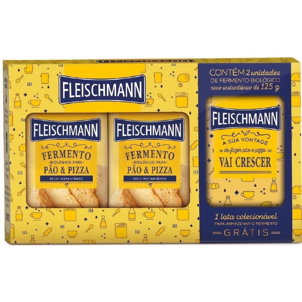 Fleischmann Fermento Instantâneo 125g 2un + Lata | Shopee Brasil