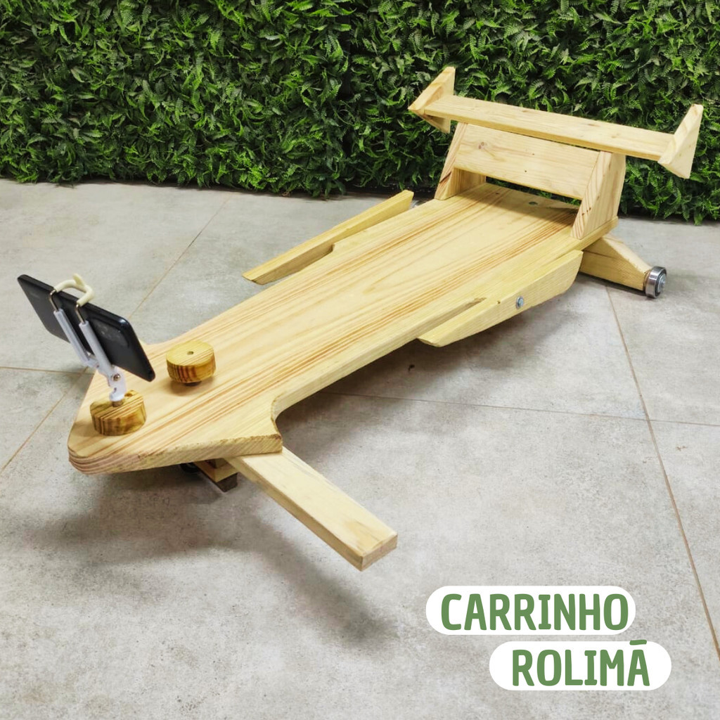 Carrinho De Rolimã Madeira 3 Rodas Madeira Adulto Infantil | Shopee Brasil