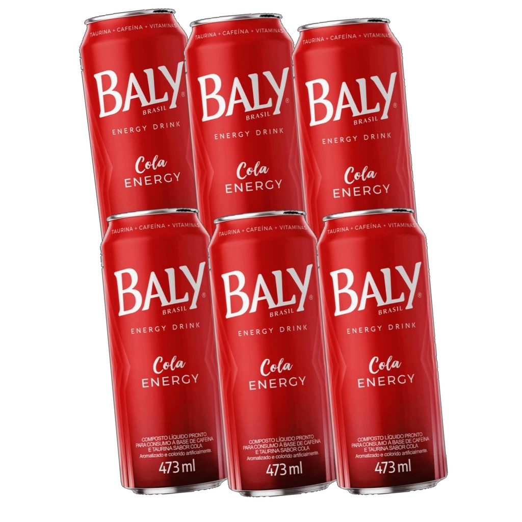 Kit c/6un Energético Baly Cola Energy Drink 473ml Lata Coca Cola ...
