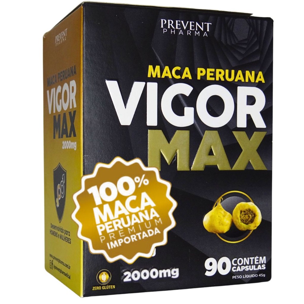 Maca Peruana Vigor Max 2000mg Vitaminas Suplemento Premium C/ 90 Capsulas | Shopee Brasil