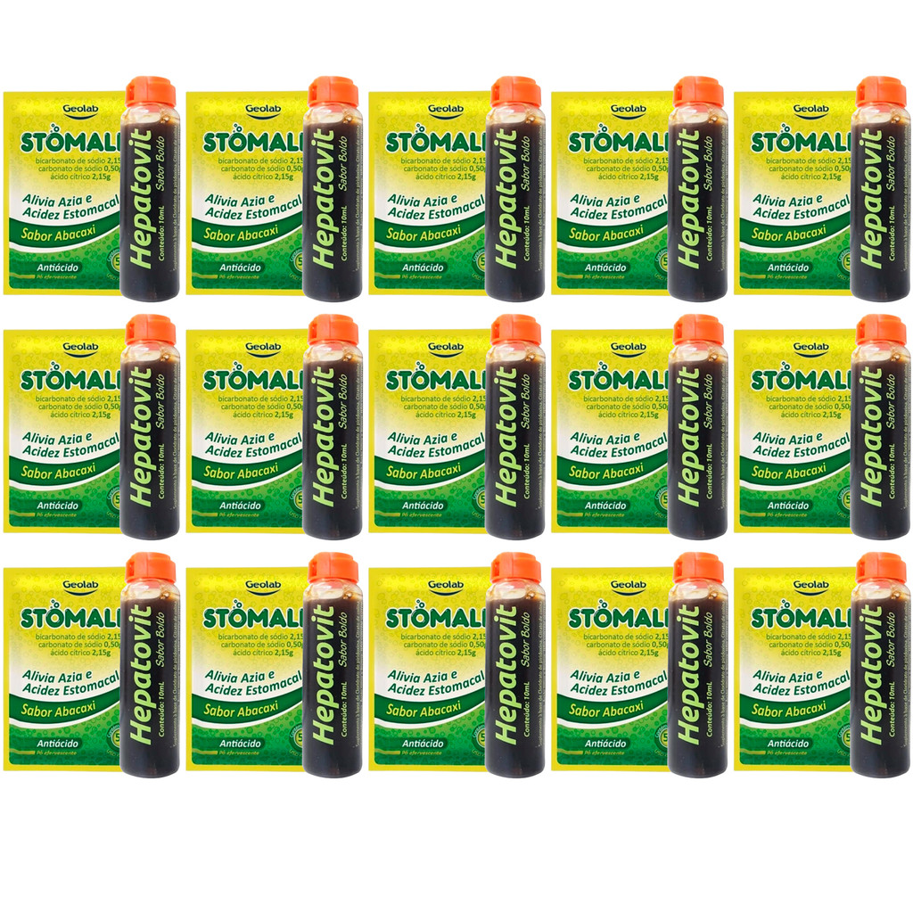 Kit 15 unidades de Stomaliv + 15 Unidades de Hepatovit Antiácido ...