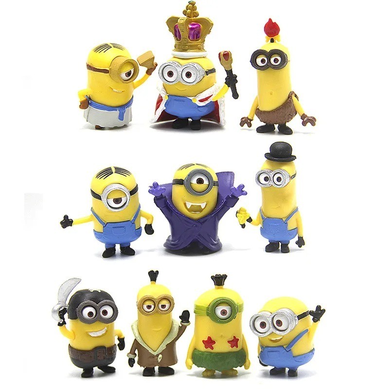 Bonecos Minions, Meu malvado favorito, kit com 10 peças, colecionáveis ...