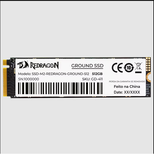 SSD M.2 512GB REDRAGON GROUND PCIE GD-411 | Shopee Brasil