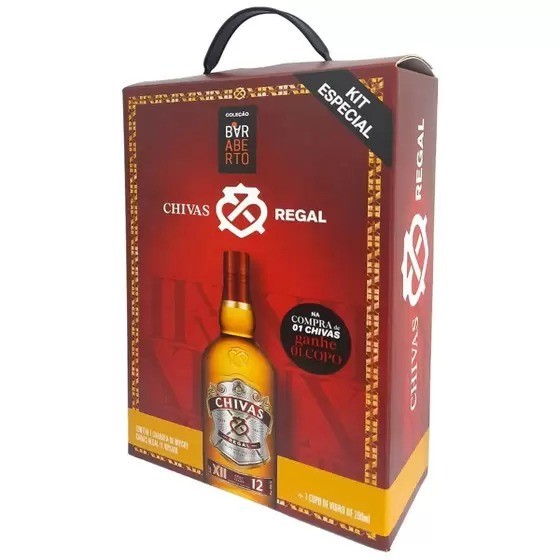 Whisky Escocês Chivas Regal 12 anos 1L com Copo | Shopee Brasil