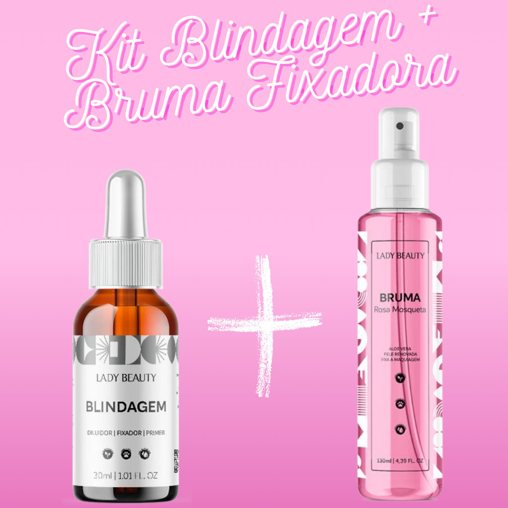 Kit Blindagem Poderosa de Maquiagem + Bruma Fixadora Spray Refrescante ...