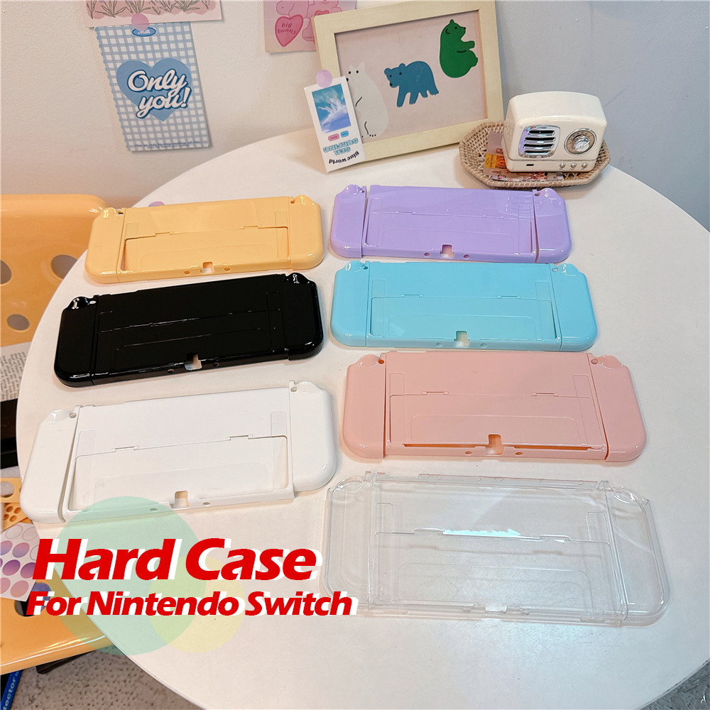 Para Nintendo Switch V1/V2/OLED Pure Colour Hard Case Acessórios ...