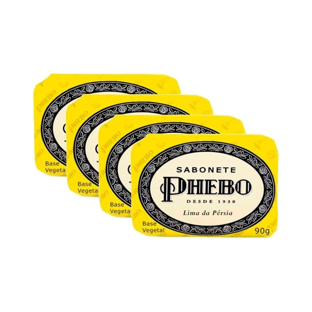 Kit Sabonete Phebo Frescor Lima da Persia 90g c/4un | Shopee Brasil