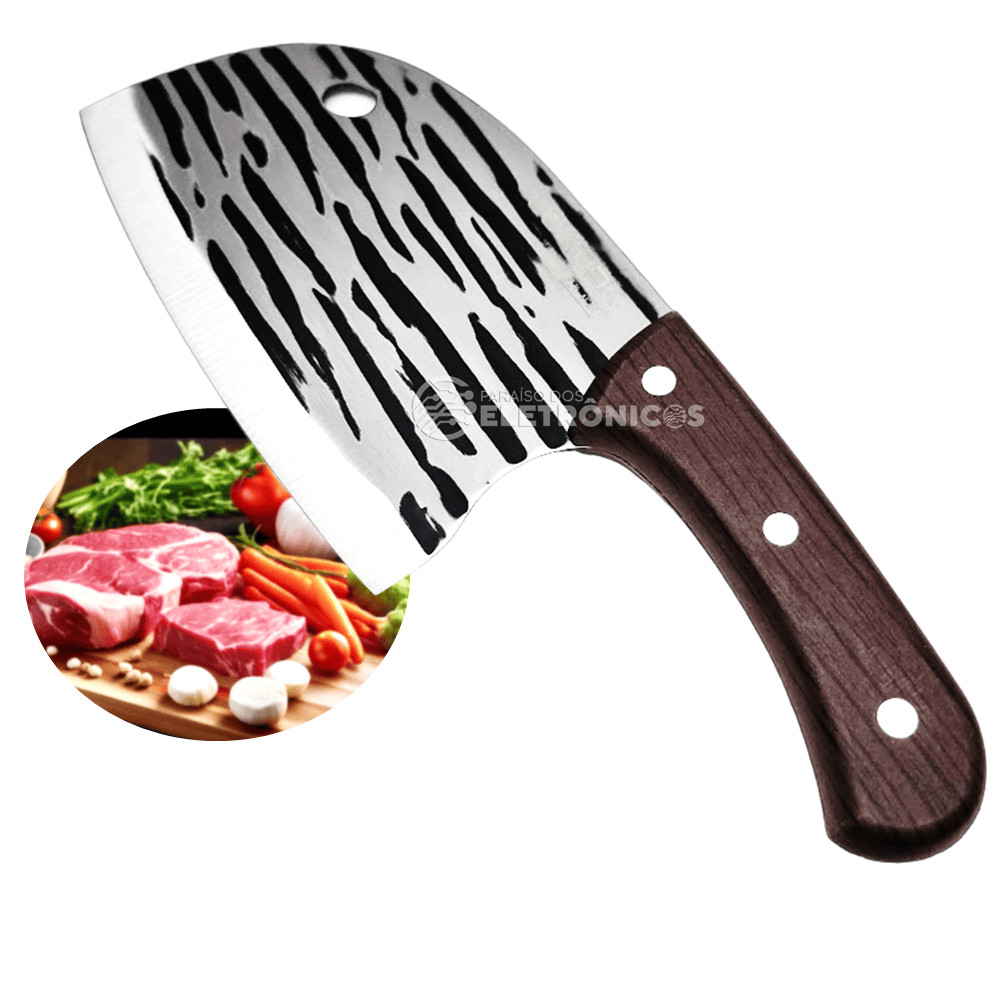 Faca Cozinha Cutelo Chef Afiada, Cortar Carne Açougueiro Robusta E ...