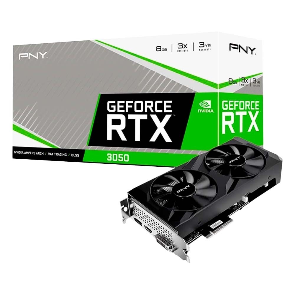 PLACA DE VIDEO PNY GEFORCE RTX 3050 8GB GDDR6 128-BIT VCG30518DFBPB1 1 ...