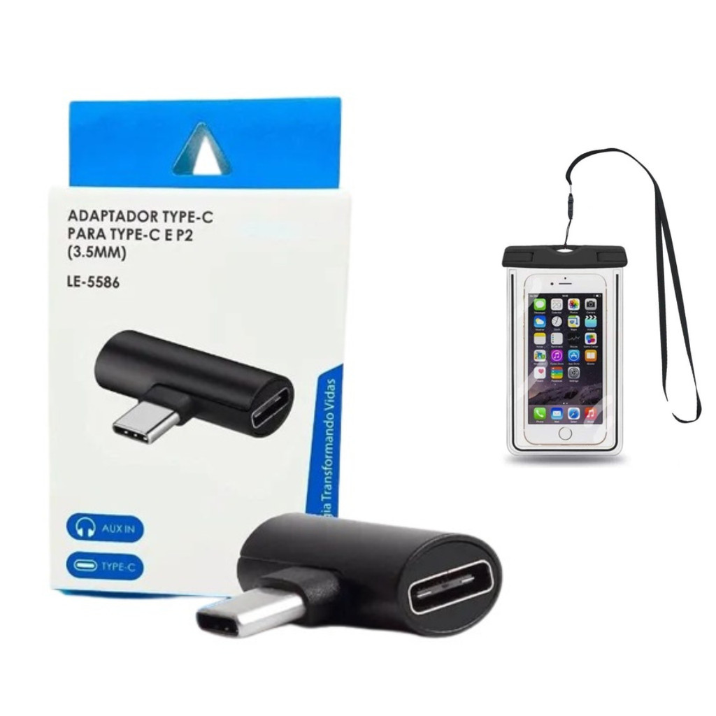 Kit Adaptador Para Smartphone Celulares Tipo-c Para Tipo-c E P2 3.5mm ...