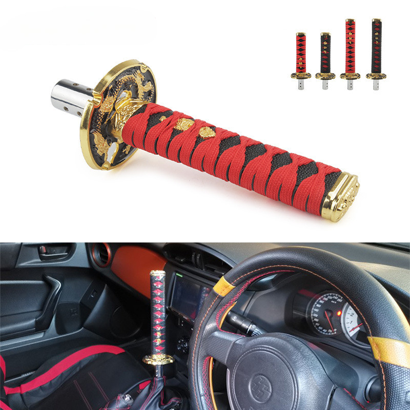Universal 150MM/200MM/260MM JDM Katana Samurai Espada Shift Knob Shifter Com Adaptadores Gear ...
