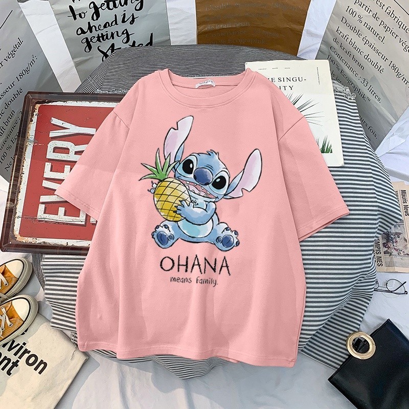 Camisa Camiseta Básica Stitch Ohana plus Size Roupa Bts kpop | Shopee ...