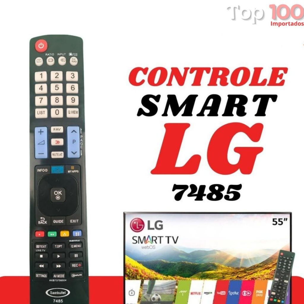 Controle Remoto LG Universal Compatível Com Smart Tv 4K LED LCD 32 40 ...