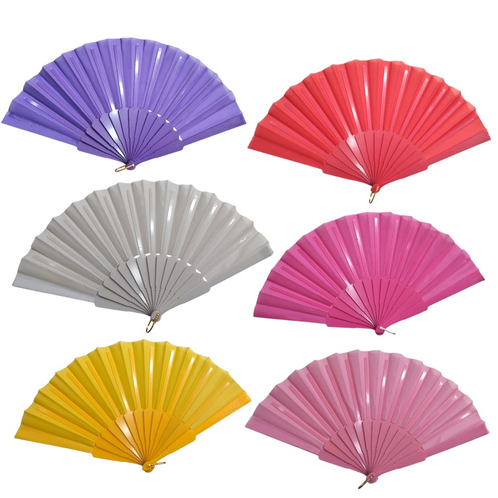 Leque Oriental - Material Resistente Cores Únicas Lisas colorido festa ...