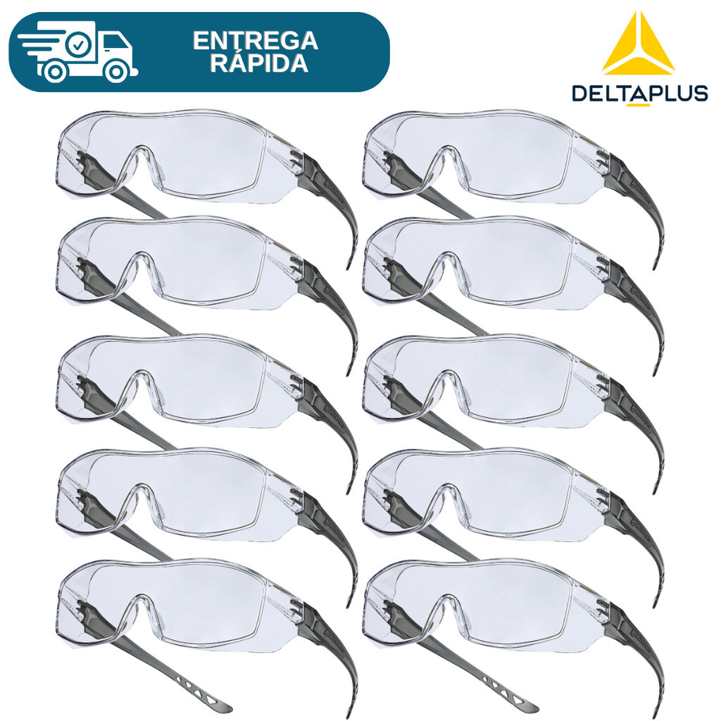 Kit 10 Oculos De Proteção Sobrepor Óculos Grau Segurança Antirrisco ...