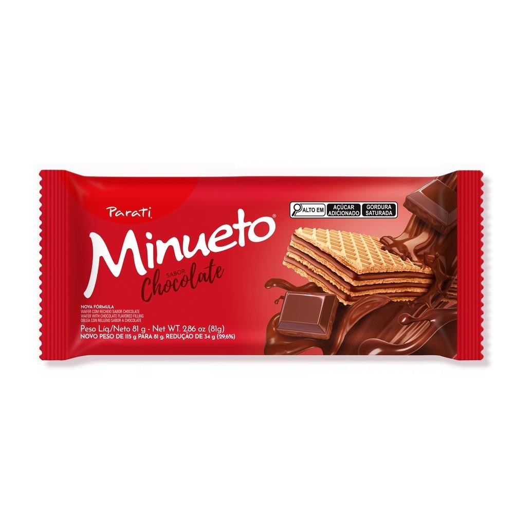 Biscoito Wafer Parati® Minueto® 81g - Escolha Sabores | Shopee Brasil