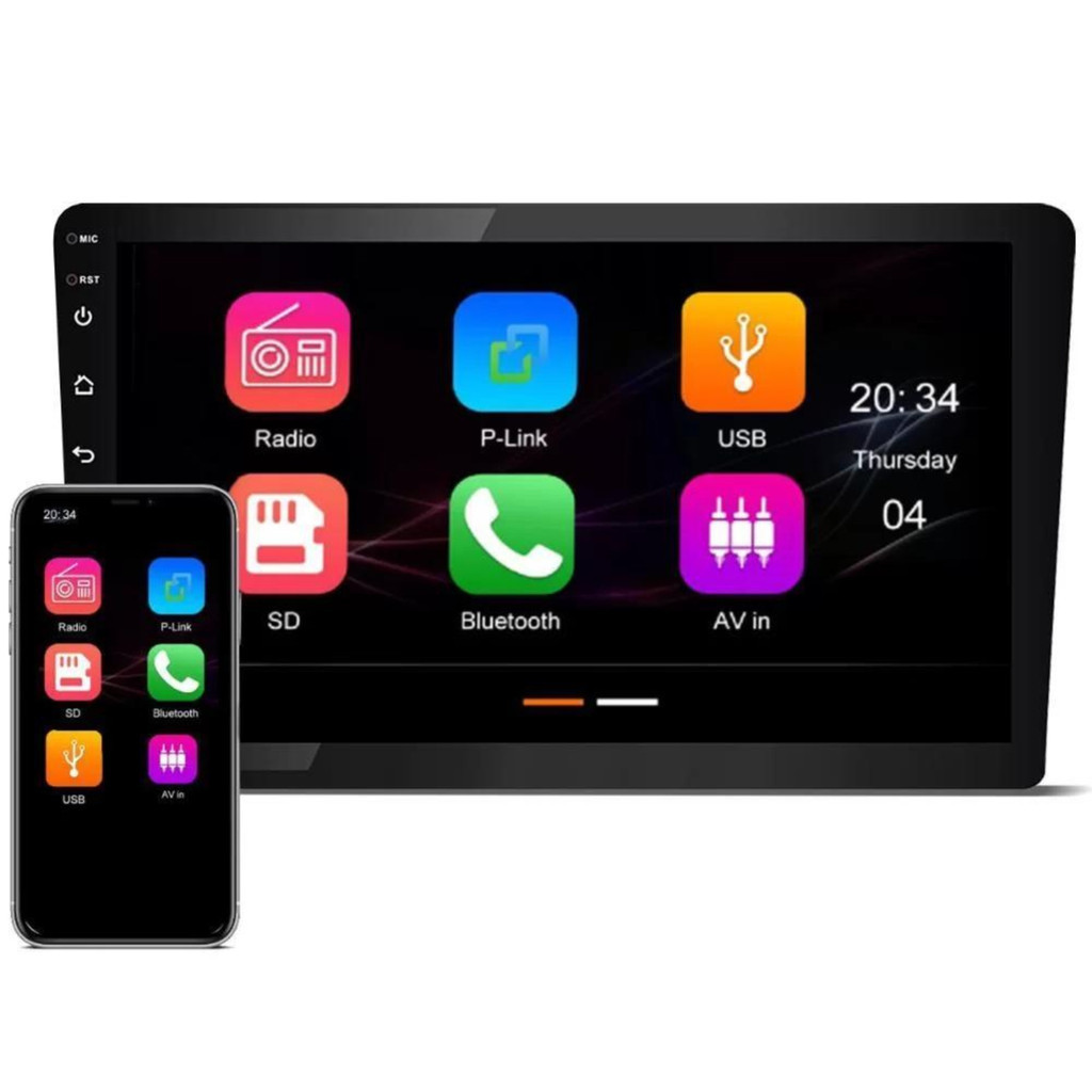 Central Multimídia MP5 9 Polegadas com Android Auto / Apple CarPlay, Bluetooth e Espelhamento ...