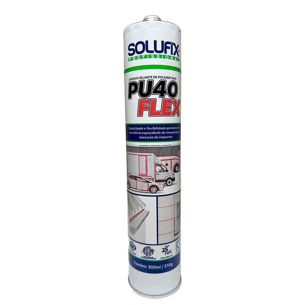 Adesivo Selante PU 40 Flex Solufix 300ml 318g Cinza | Shopee Brasil