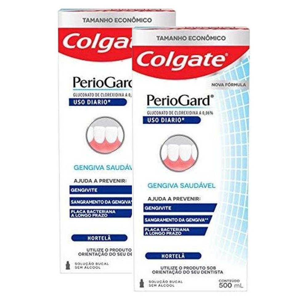 Kit 2 Unidades Enxaguante Bucal Colgate PerioGard Uso Dirio 500ml ...