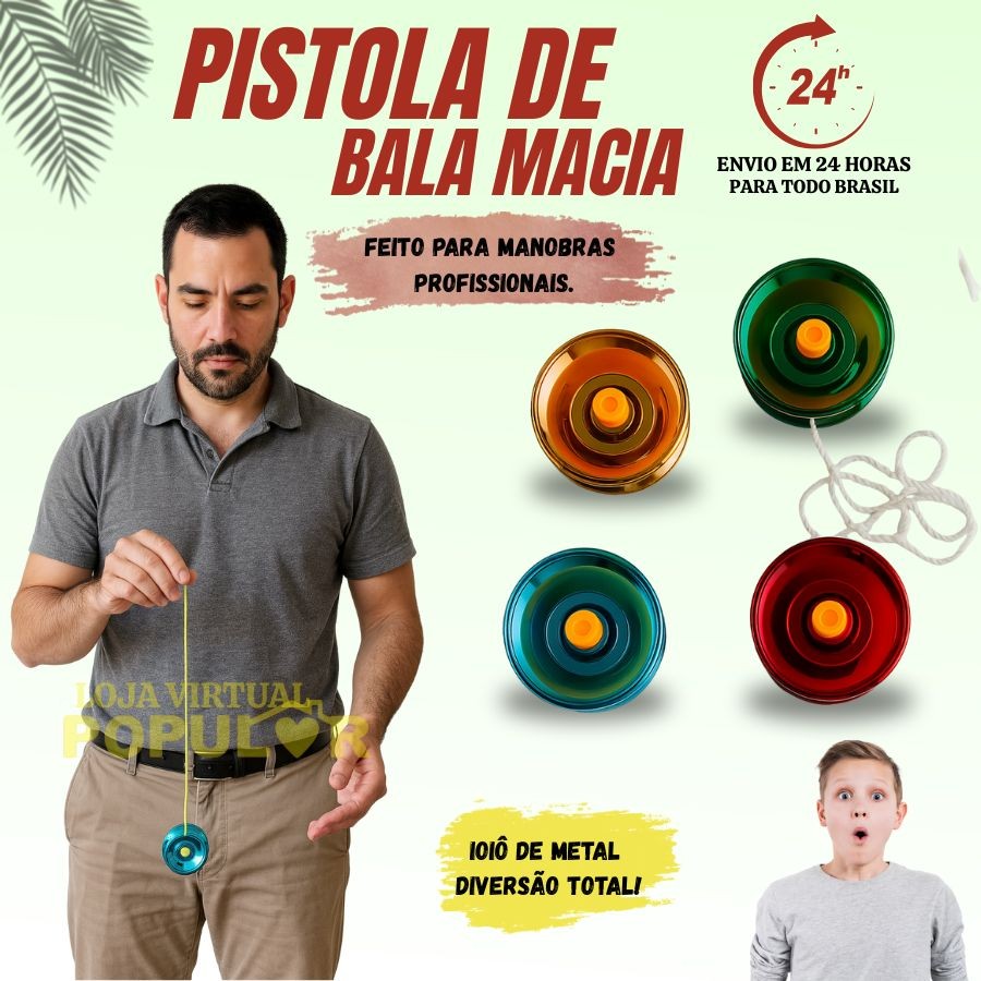 Yoyo Ioio De Metal Com Rolamento Profissional Responsivo - Io Iô ...