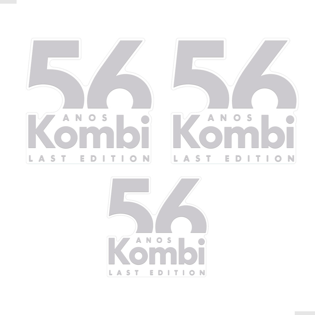Adesivos Para VW Kombi 56 Anos Last Edition Emblemas Cinza | Shopee Brasil