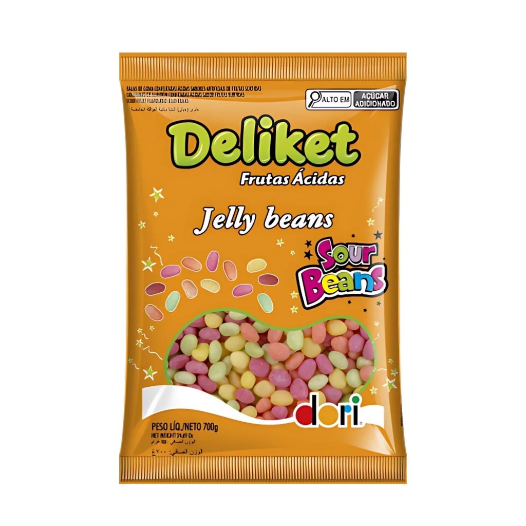 Bala de Goma Sour Beans Frutas Ácidas Confete Deliket - Dori 700g ...