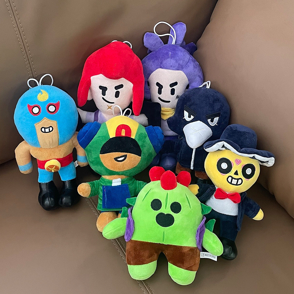 Brawl Stars Plush , 25CM Poco Primo Spike Leon Shelly Colt Brinquedos ...