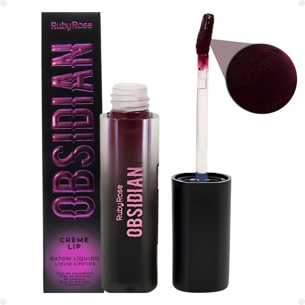 Batom Líquido Ruby Rose Obsidian Crème Lip Ocl01 Hb-7100-1 | Shopee Brasil