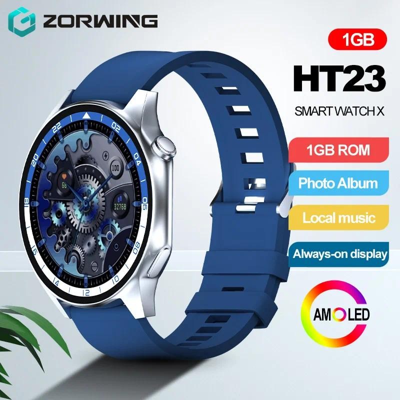 HT23 Smart Watch Men Tela AMOLED 1GB ROM Photo Album Compass NFC Sempre ...