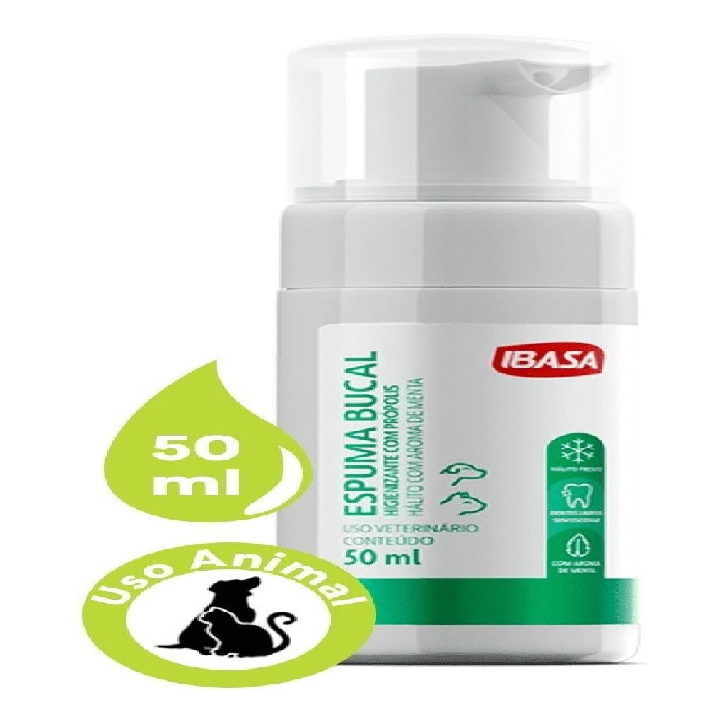 Espuma Bucal 50ml Ibasa Pet para Cães e Gatos | Shopee Brasil