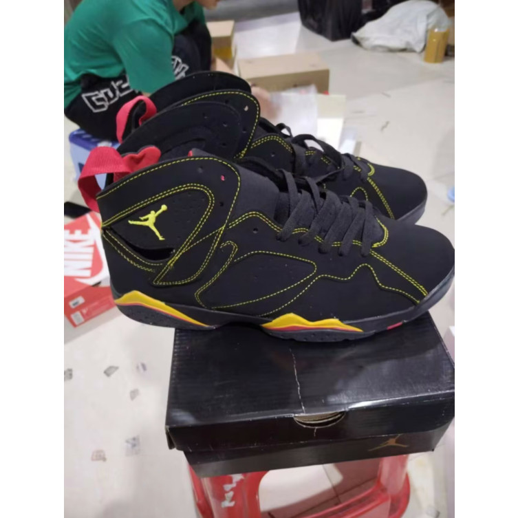 N-Joe 7 Retro High Preto Amarelo Rosa jj7 Tênis De Basquete | Shopee Brasil