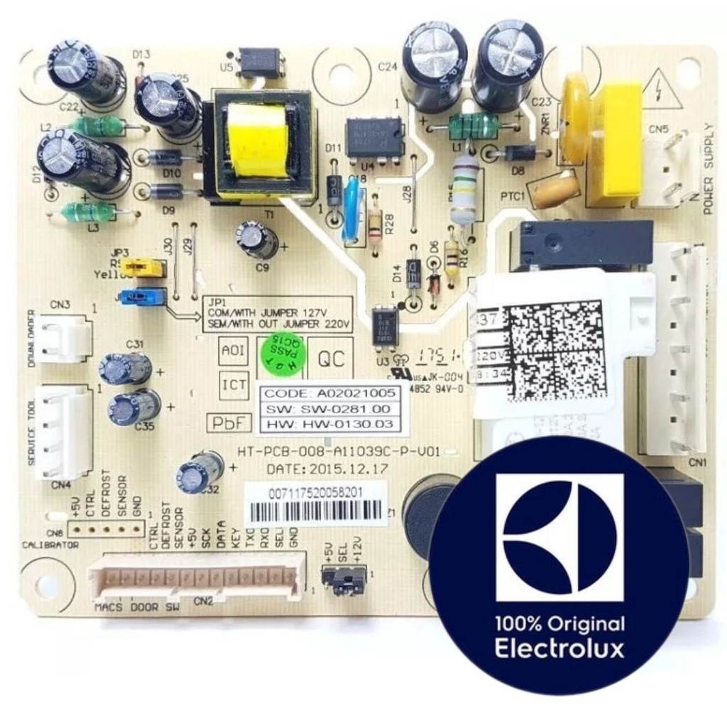 PLACA POTÊNCIA -DF80-DF80X-DF82-DF82X- A02021001/A02021014 - REFRIGERADOR ELECTROLUX ORIGINAL ...