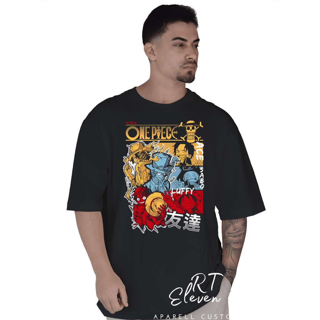 Camiseta Oversized Streetwear Anime One Piece moda Otaku Masculina e feminina 100% Algodão Malha ...