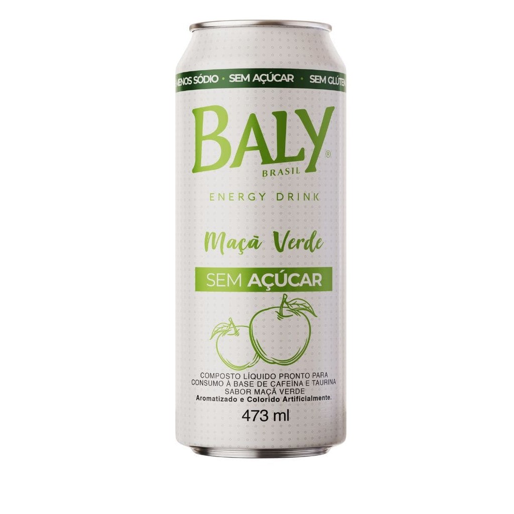 Energético Baly Energy Drink Zero 473ml Sabor Maça Verde Sem Açúcar ...