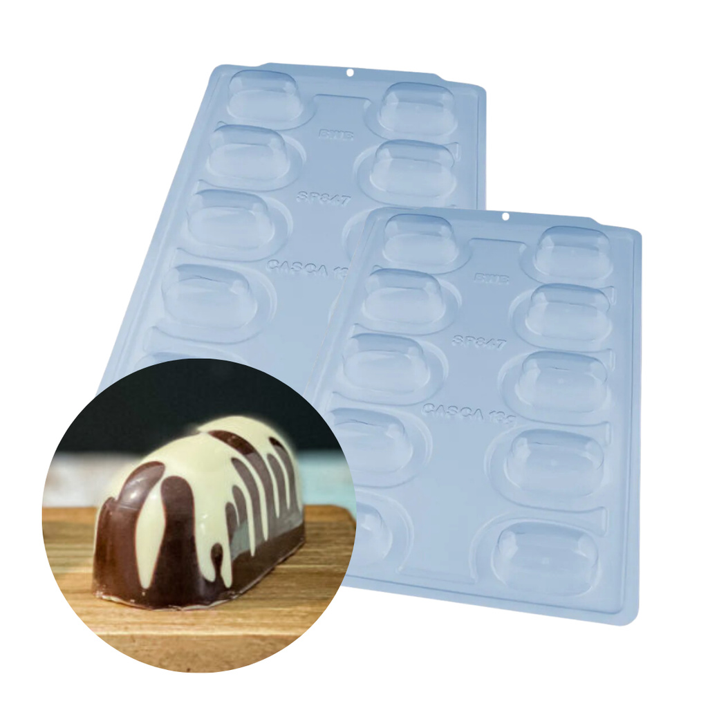 2 Formas Mini Trufa Alongada BWB Com 3 Partes Para Chocolate Bombom ...
