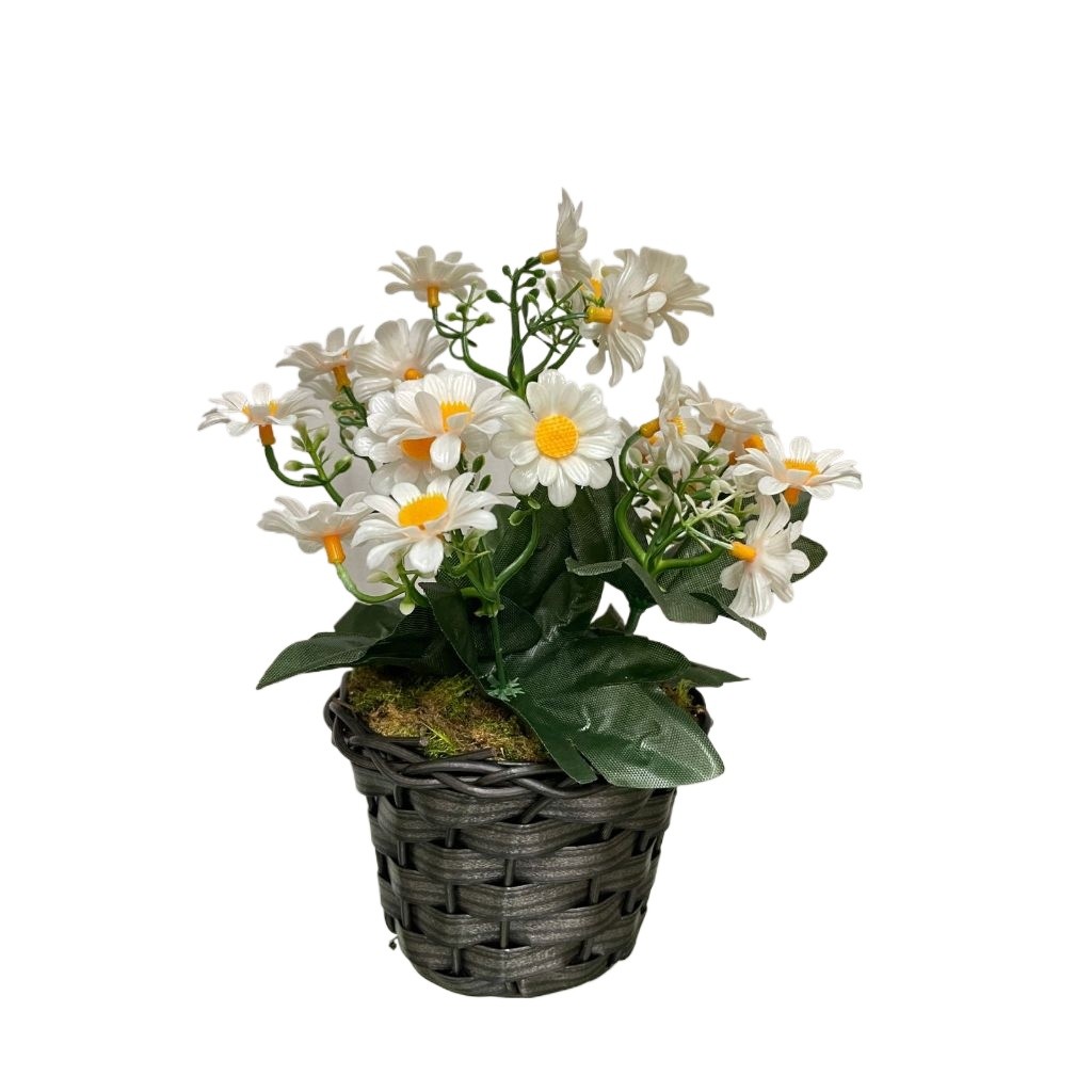 Arranjo de Margarida Artificial com Vaso | Shopee Brasil