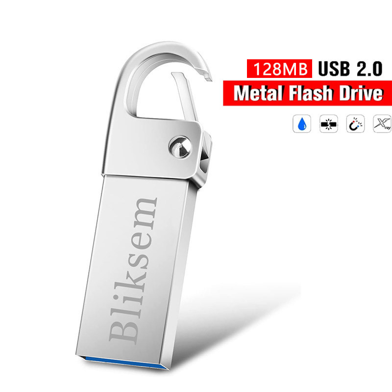 Pen Drive Alta Velocidade 128MB USB2.0 Metal à Prova d'Água para ...