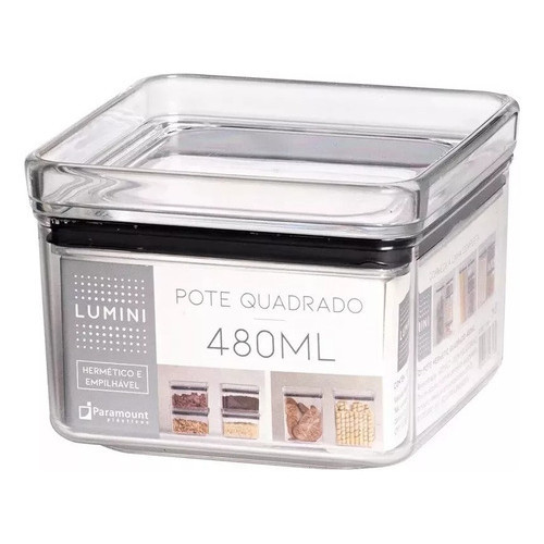 Pote Hermético Lumini Quadrado Alimentos Empilhável 480ml | Shopee Brasil