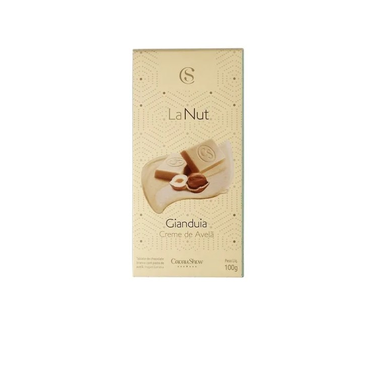Barra Lanut Avelã Com Chocolate Branco 100g Cacau Show | Shopee Brasil