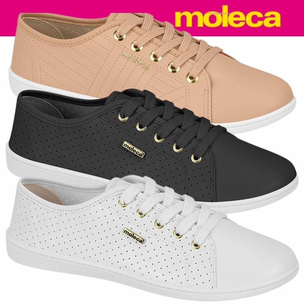 Tênis Feminino Moleca Casual Delicado Furinhos Pollo Clássico Básico ...