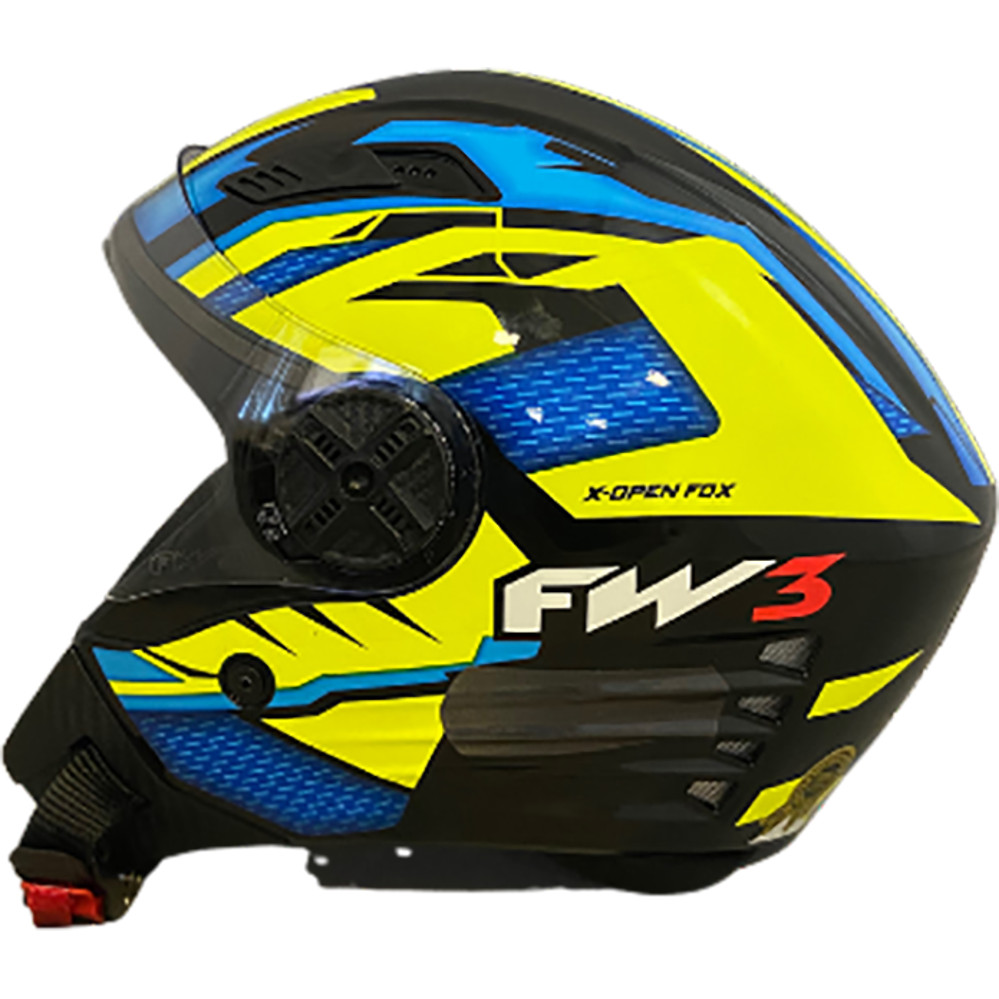 CAPACETE FW3 ABERTO MOTO X OPEN UP FOX AMARELO COM AZUL N 58 | Shopee Brasil