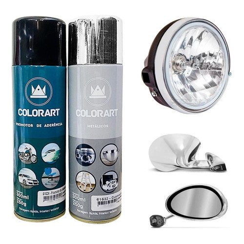 Kit Tinta Spray Cromado Para Pintar Plástico Colorart 300ml | Shopee Brasil