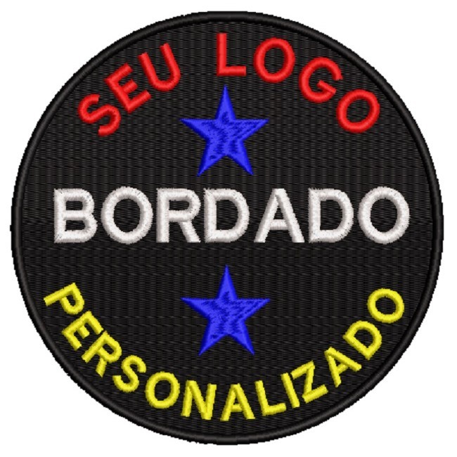 Patch bordado personalizado com sua logo ou nome tamanho 5 x 5 cm | Shopee Brasil