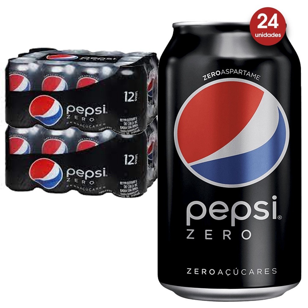 Refrigerante PEPSI Black Zero Lata 350ml (24 Latas) | Shopee Brasil