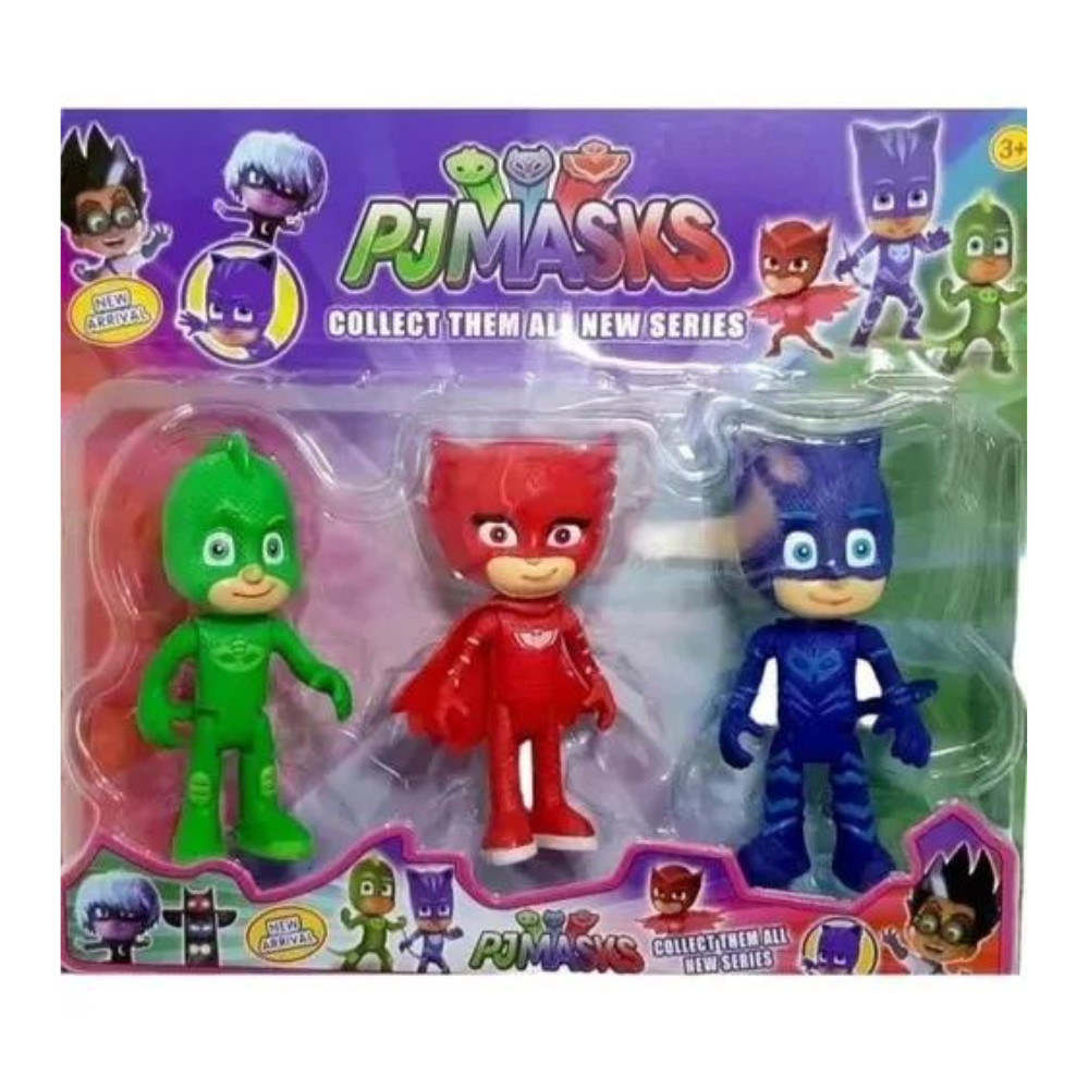 Kit PJ Masks Com 3 Personagem Grande 15cm Corujita, Menino Gato e ...