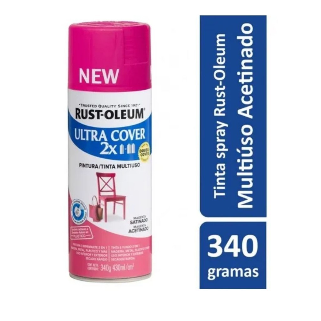 Tinta Spray Ultra Cobertura Magenta Acetinado Ultra Cover 340g Rust Oleum | Shopee Brasil