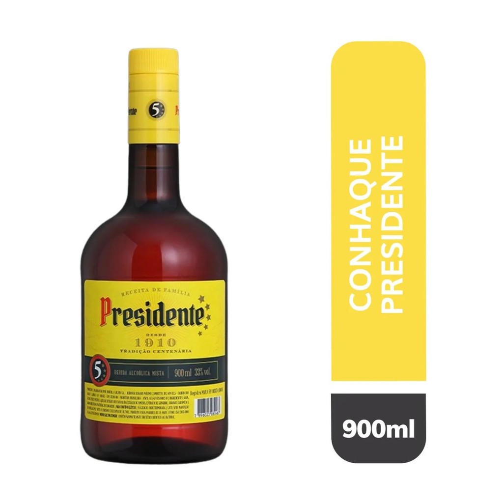 Kit 2 Conhaque Presidente 900ml | Shopee Brasil