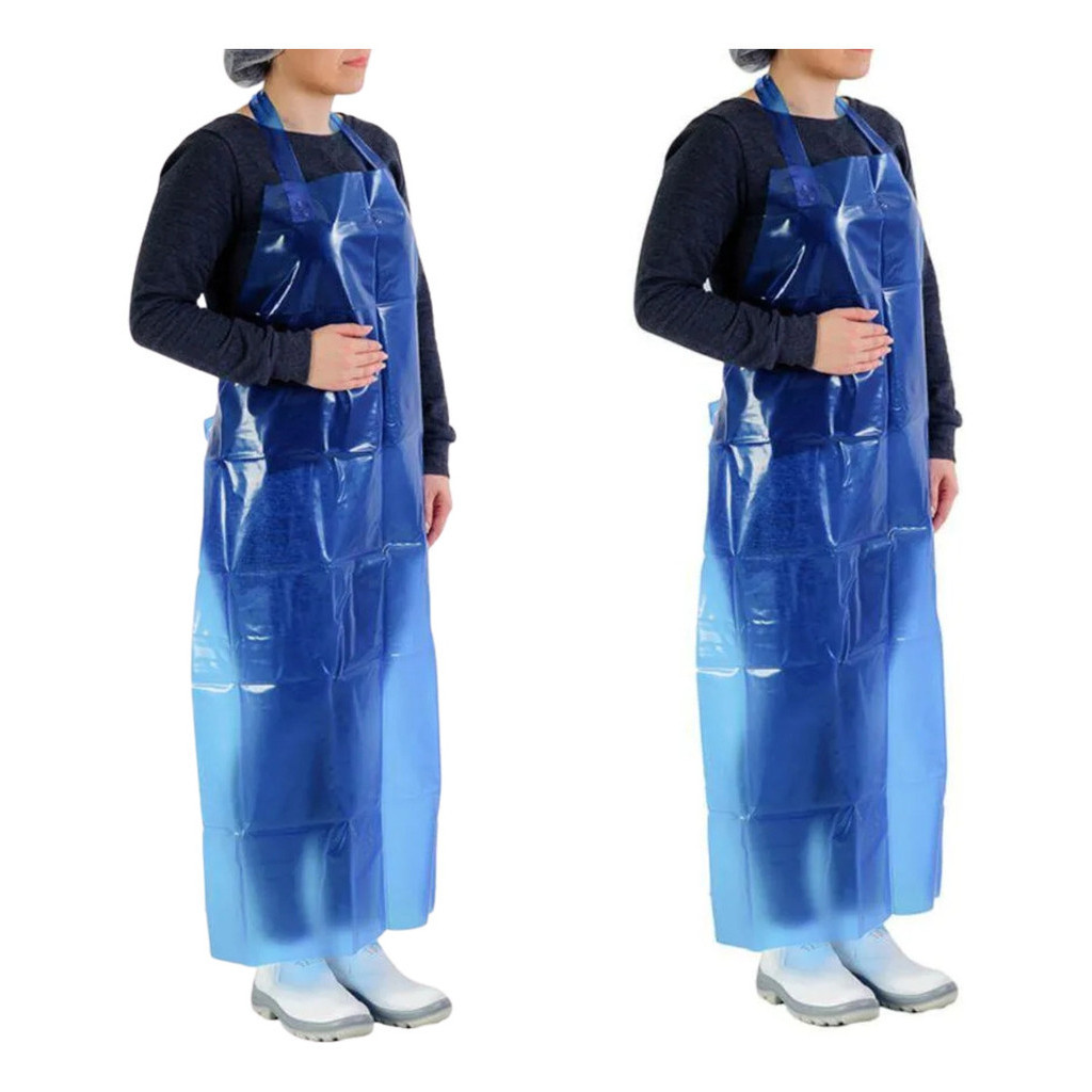 Kit 2 Avental Pvc Proteção Frigorífico Multiuso Laticínios Azul ...