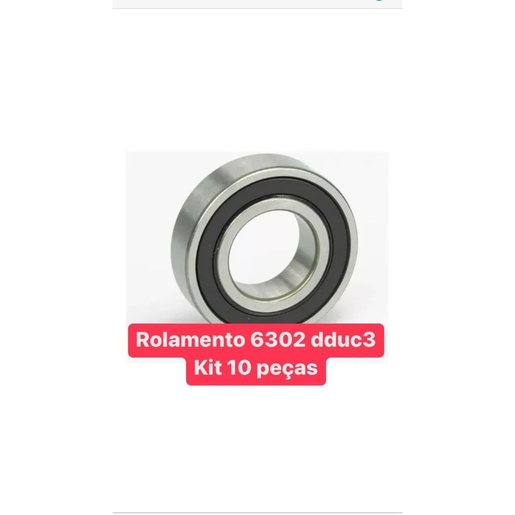 Kit 10 Pecas Rolamento 6302 Dduc3 15x42x13 | Shopee Brasil